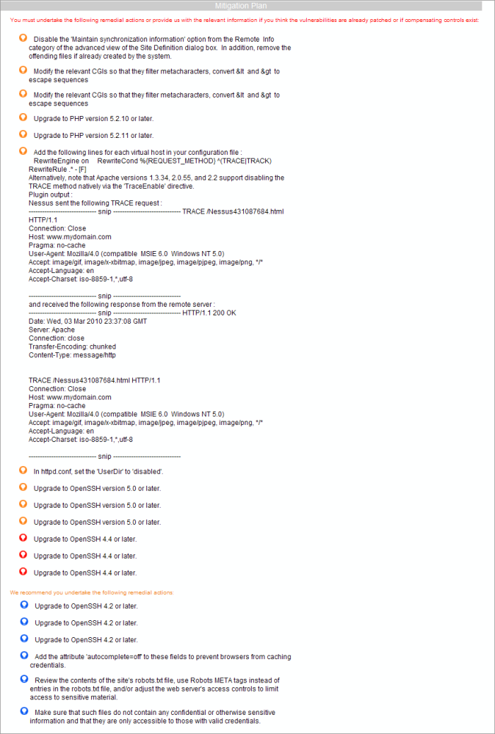 Mitigation Plan, Network Vulnerability Scanner, PCI Audit | Comodo Web Inspector